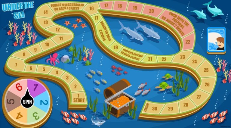 Under the Sea Board Game with Card Decks - Ultimate SLP