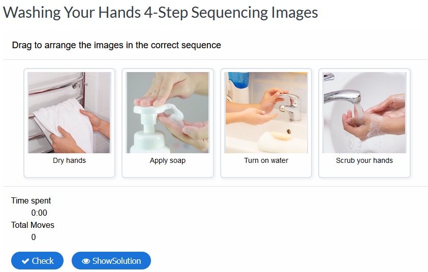 Washing Your Hands 4-Step Sequencing Images - Ultimate SLP