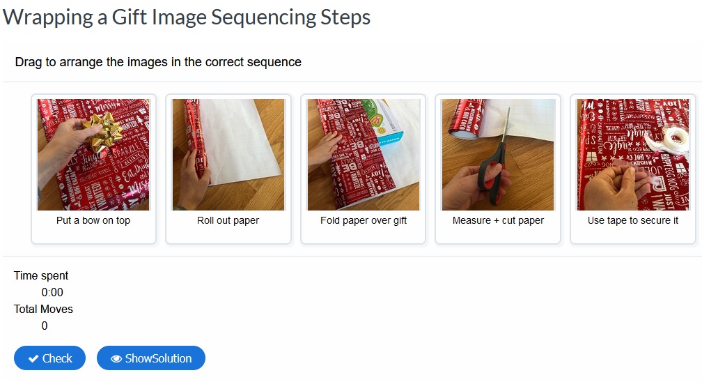 Wrapping a Gift Image Sequencing Steps - Ultimate SLP