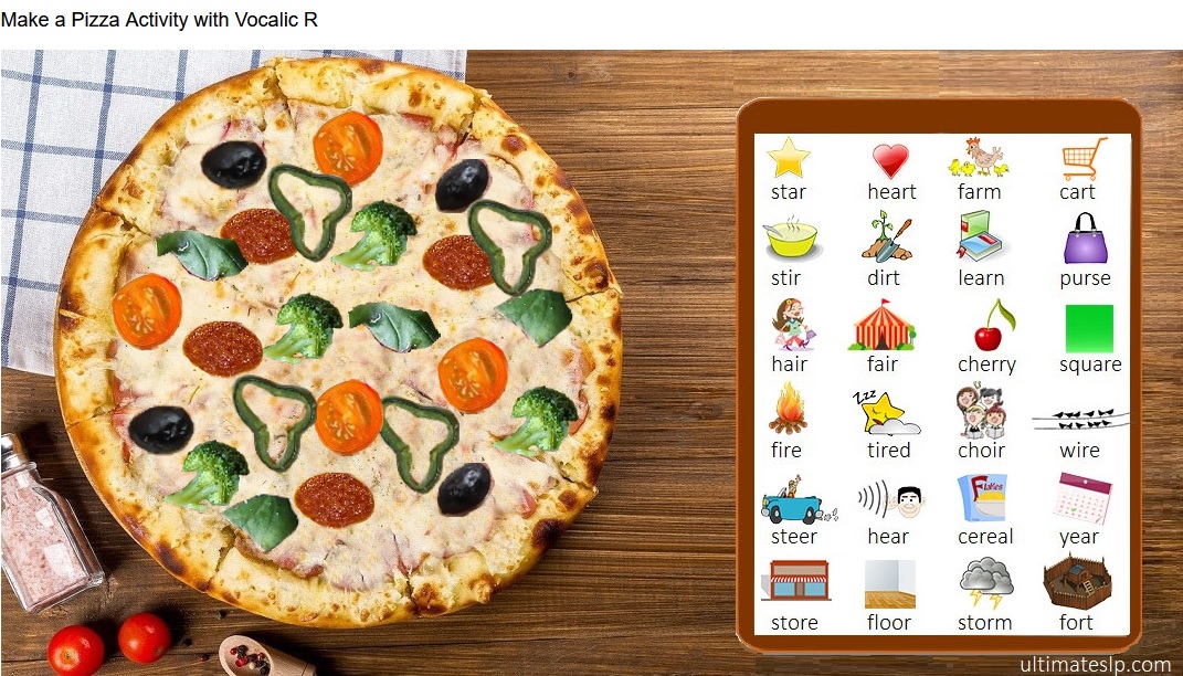 Make a Pizza Activity with Vocalic R - Ultimate SLP