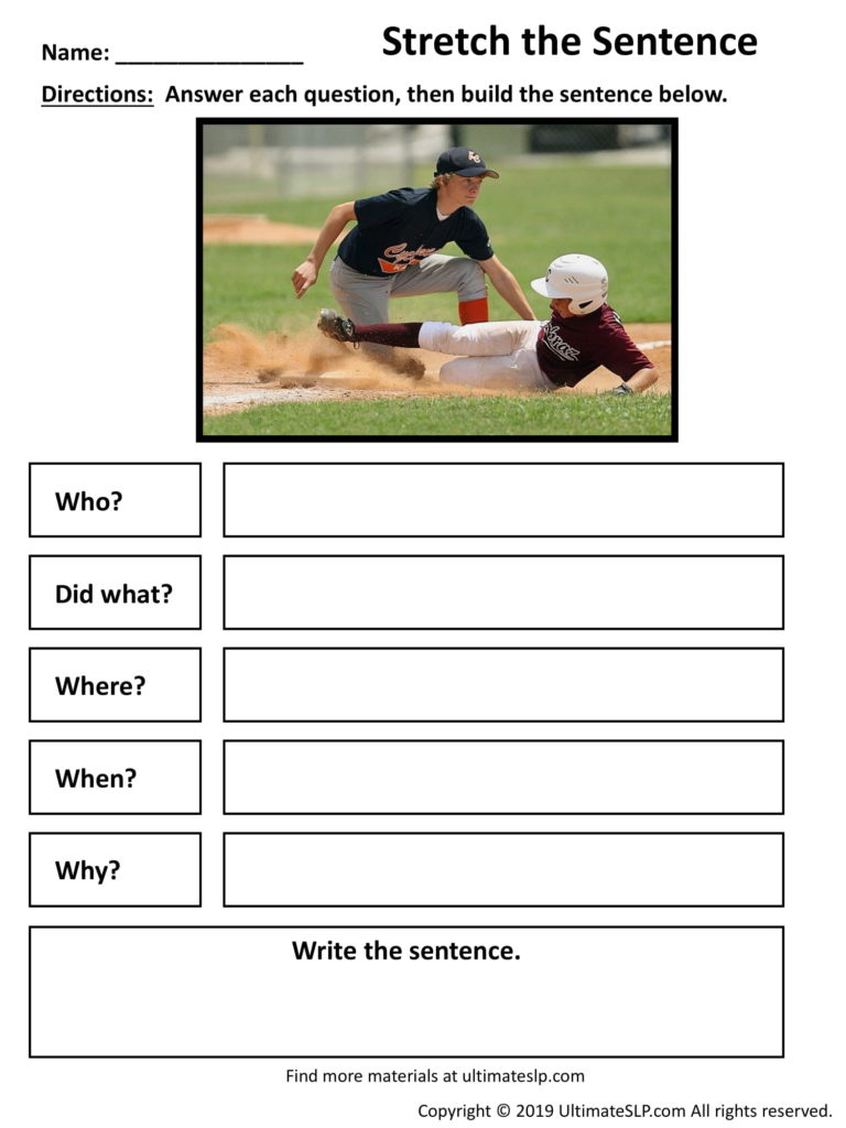 Stretching Sentences Worksheet