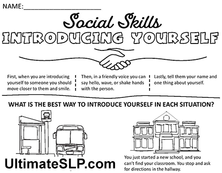 Introduce Yourself Worksheet