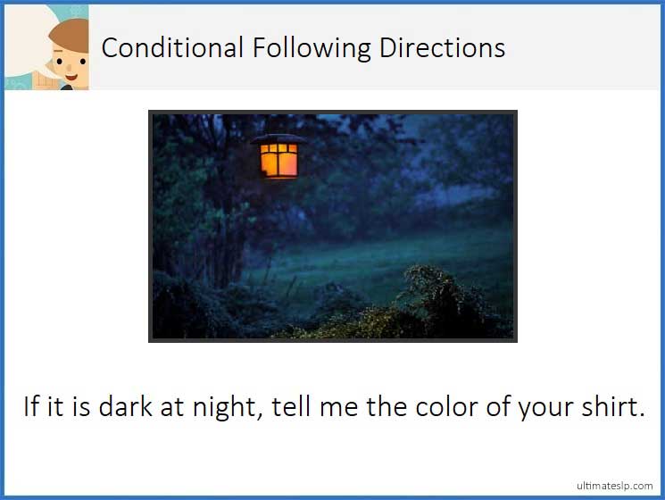 Conditional Following Directions Cards - Ultimate SLP