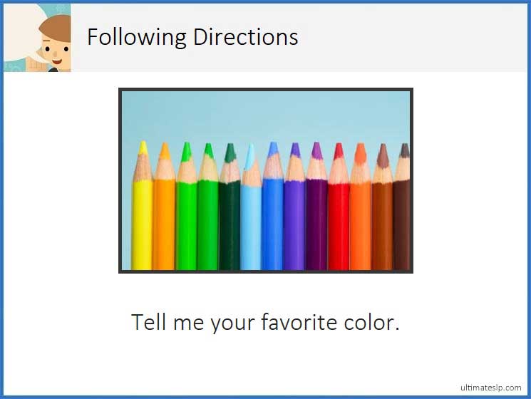 Following 1 Step Directions Cards - Ultimate SLP