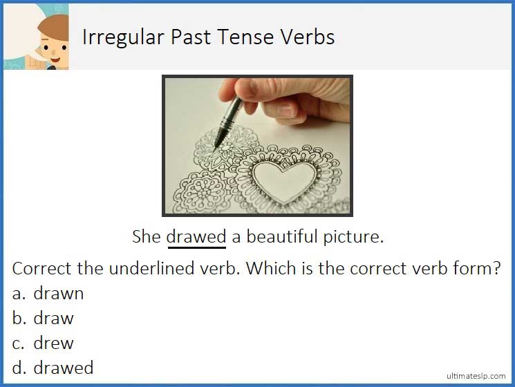 Irregular Past Tense Verbs Cards - Ultimate SLP