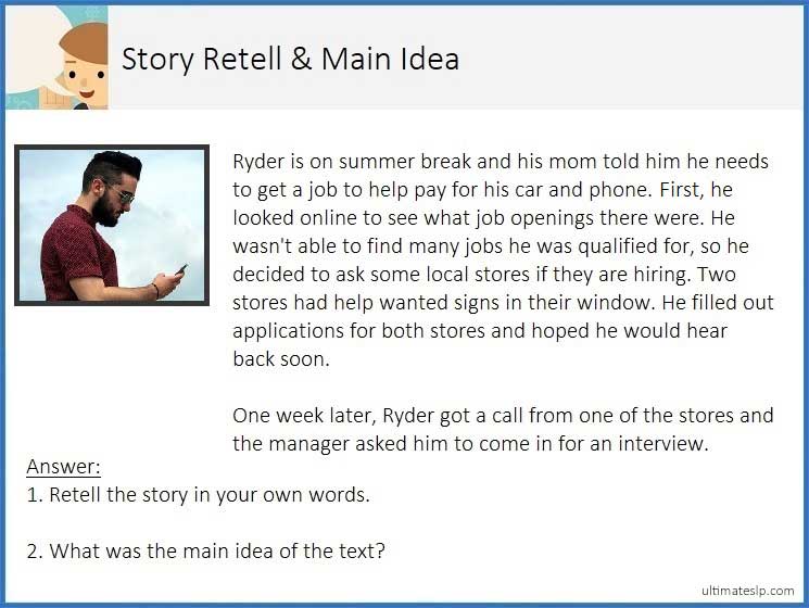 Short Stories Level 2 Cards - Ultimate SLP